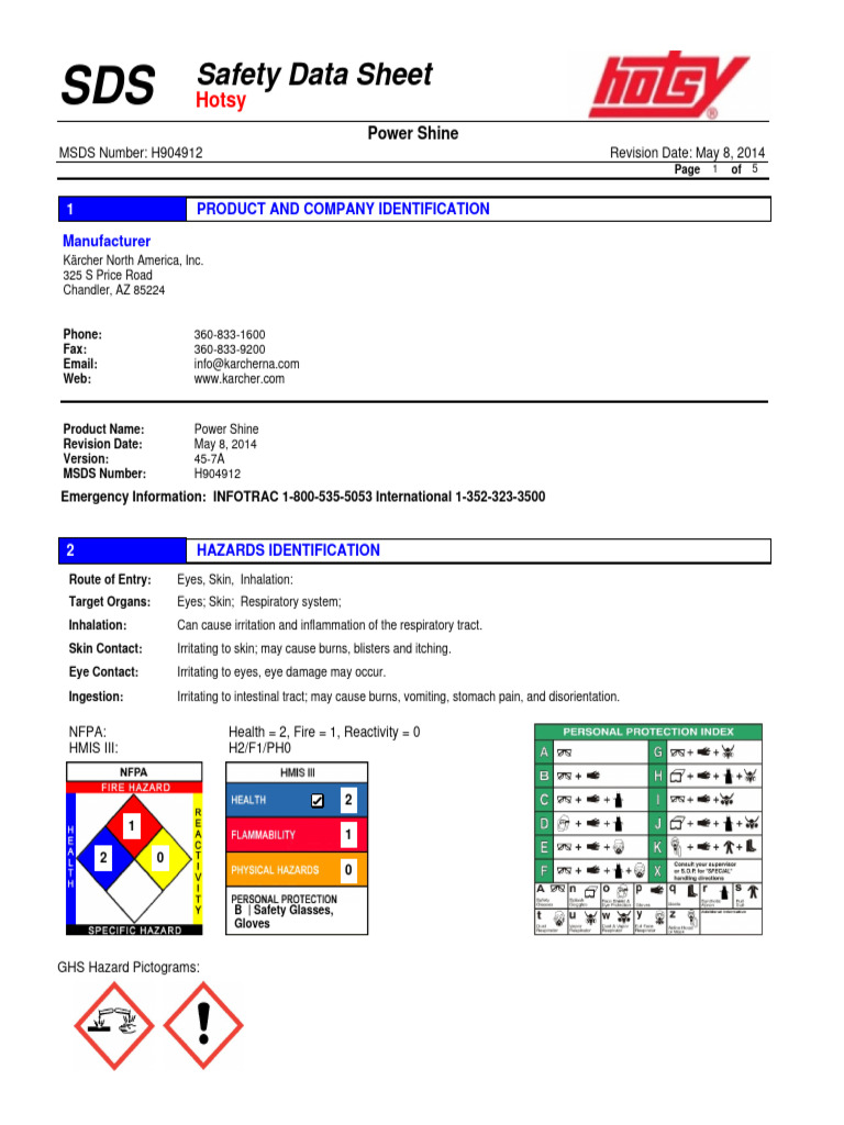 Power Shine SDS | Download Free PDF | Toxicology | Clinical Medicine