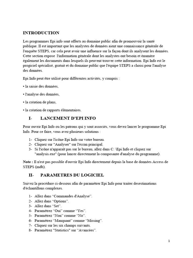 Guide d'utilisation d'Epi Info | PDF | Programme informatique ...