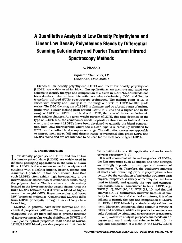 C8-C6-C4 LLDPE Differentiation | PDF | Differential Scanning ...