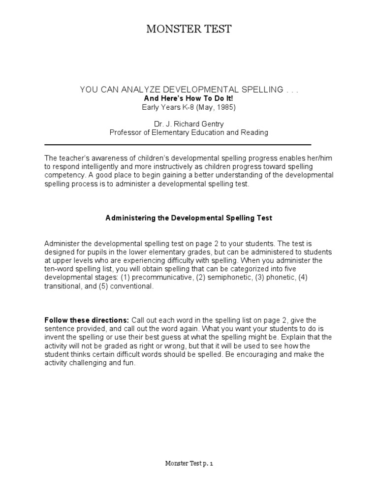 Spelling Development Guide | PDF | Spelling | Orthography
