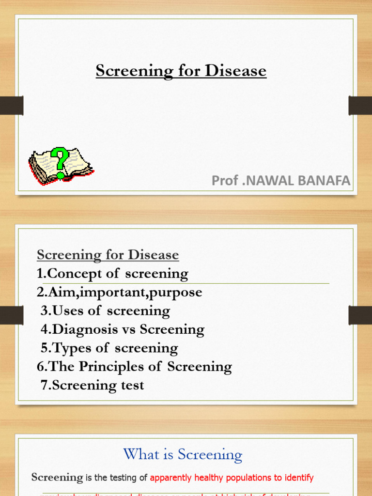 Screening | PDF | Sensitivity And Specificity | Screening (Medicine)