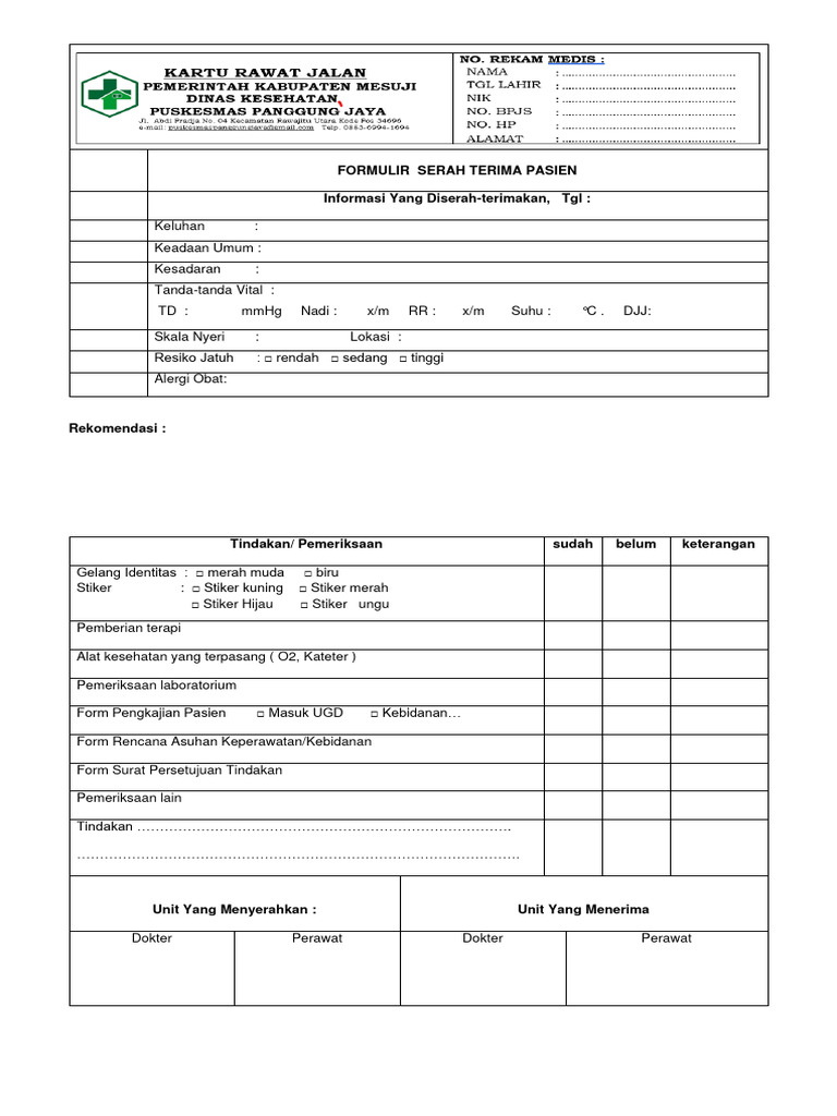 Status Pasien Ranap | PDF