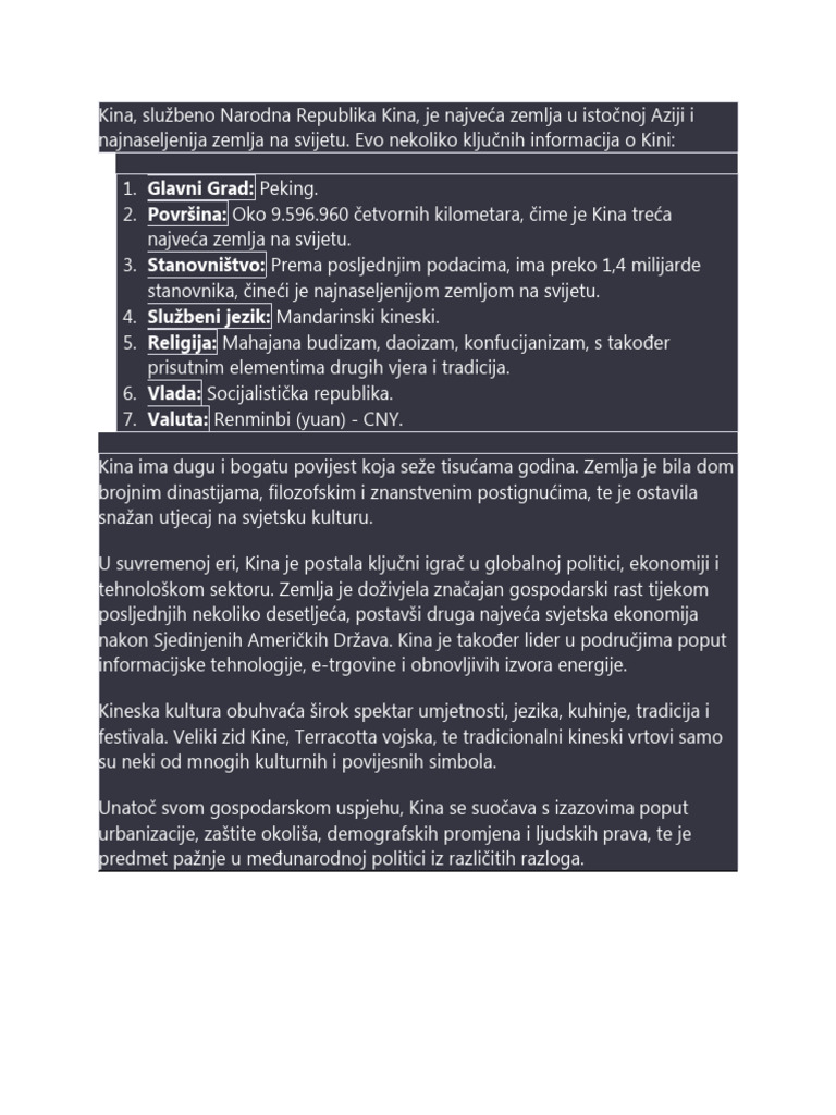 Kina | PDF