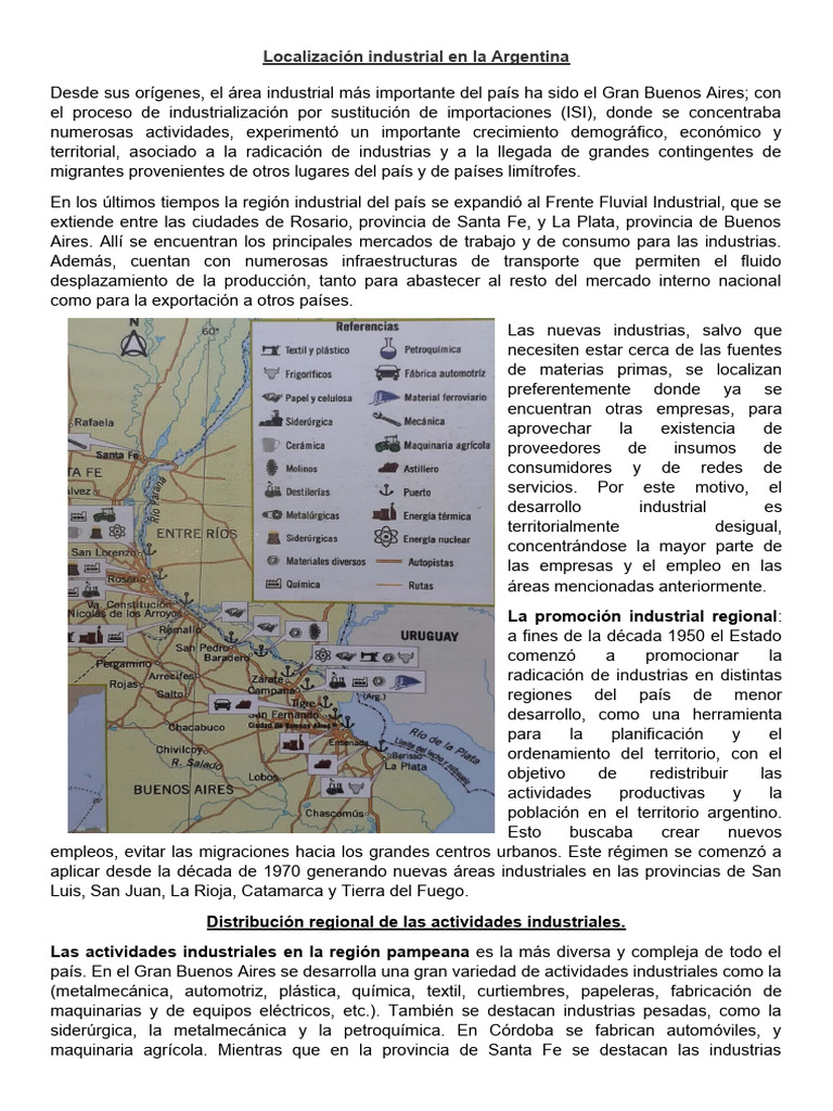 Localización Industrial en La Argentina | PDF | Sector secundario de la ...
