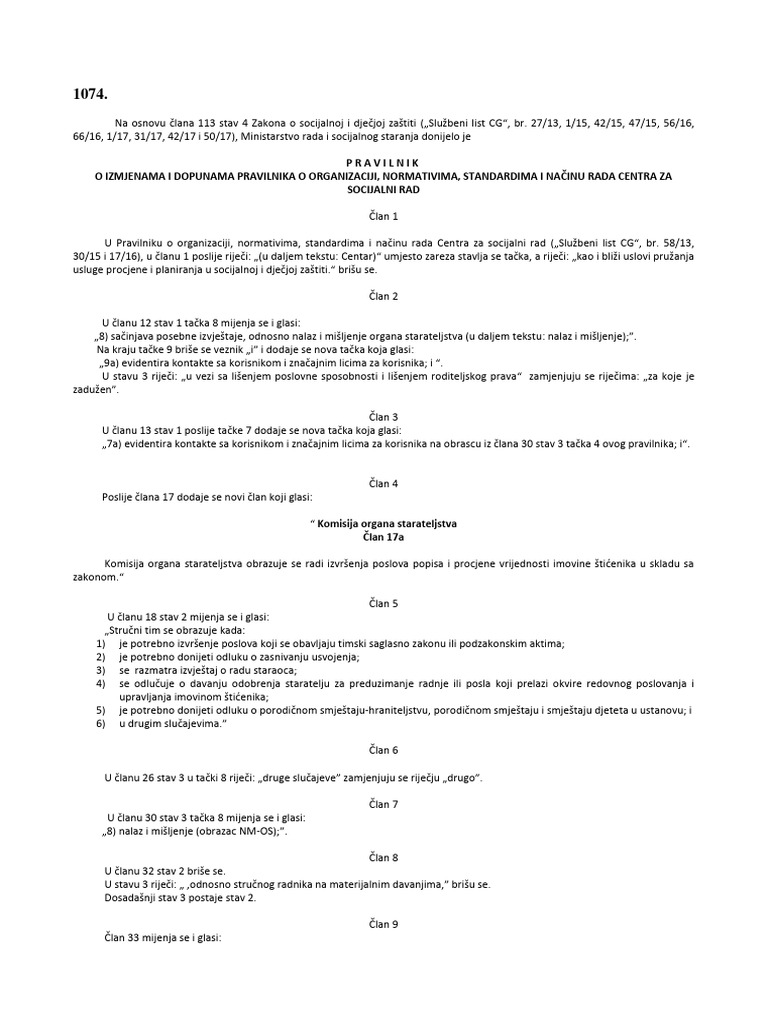 2c. Pravilnik o Izmjenama I Dopunama Pravilnika o Organizaciji ...
