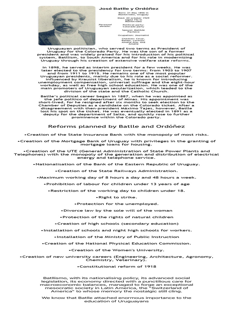 José Batlle y Ordóñez | PDF