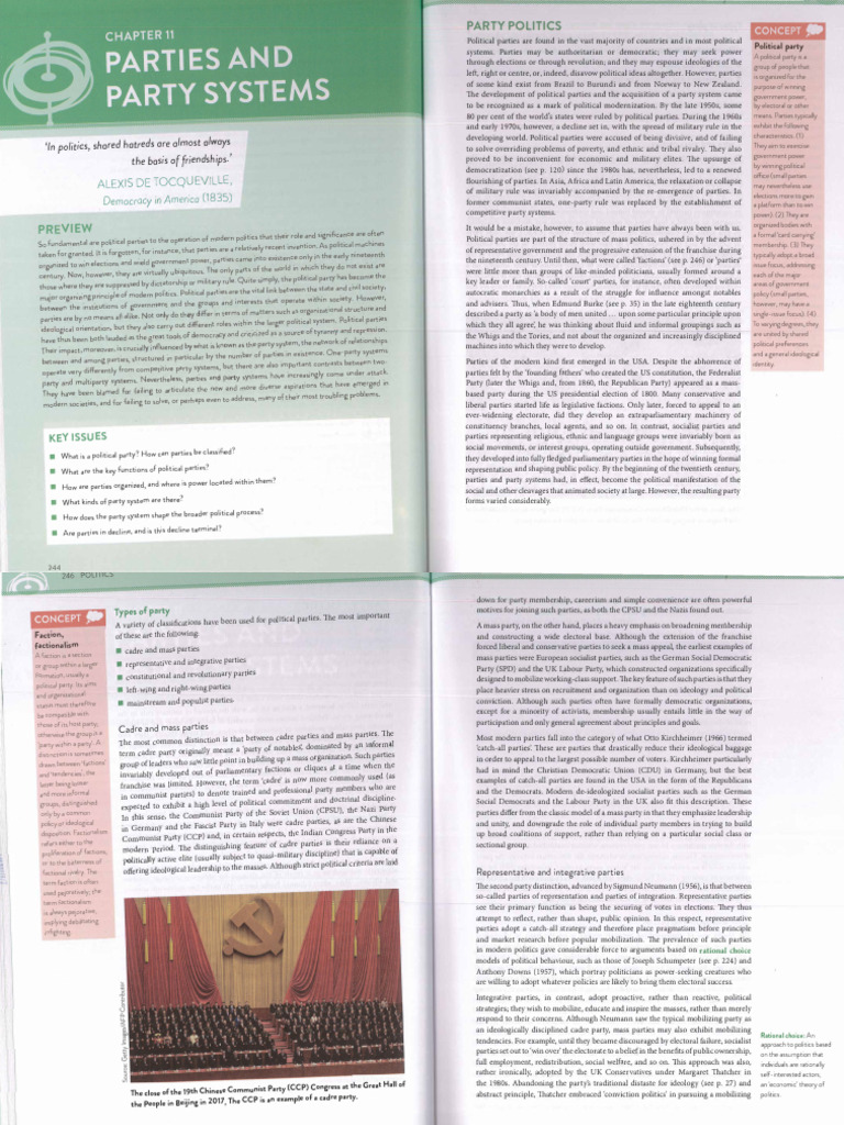 Chapter 11 Parties and Party Systems | PDF | Political Parties | Fascism