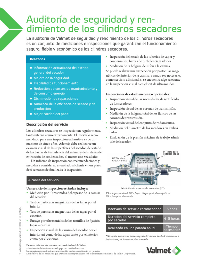 Dryer Cylinder Safety and Performance Audit - in Spanish | PDF ...