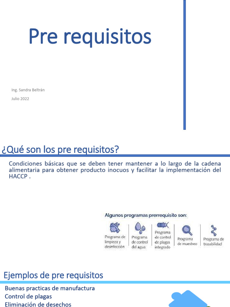 Programas Pre Requisitos S | PDF | Alimentos