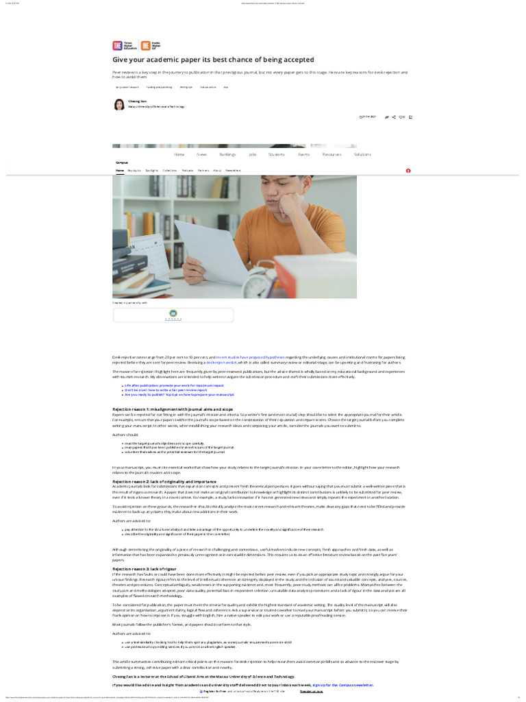 How Researchers Can Avoid Desk Rejection - THE Campus Learn, Share ...
