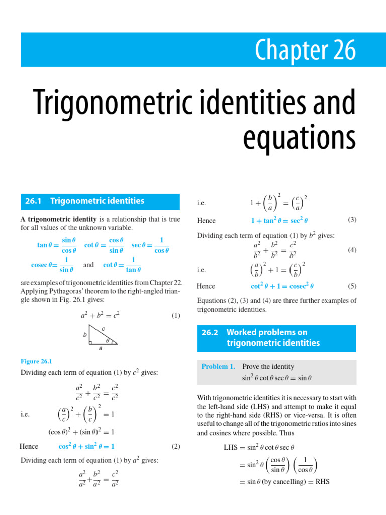 Trigonometric identities and Equations | PDF | Trigonometric Functions ...