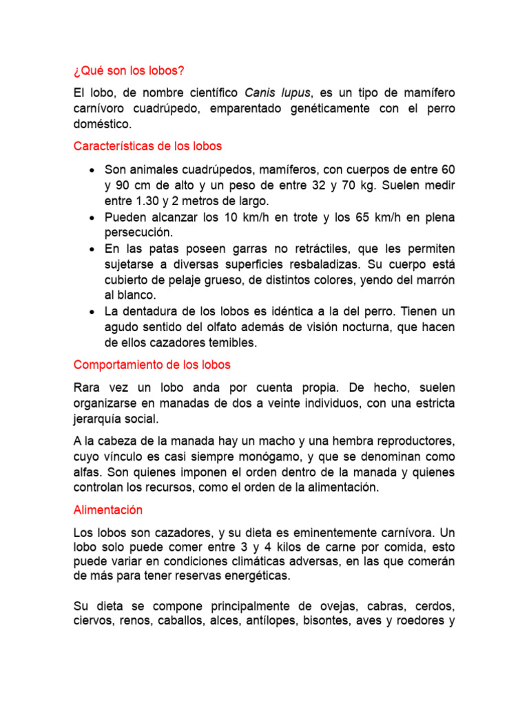 Qué Son Los Lobos | PDF