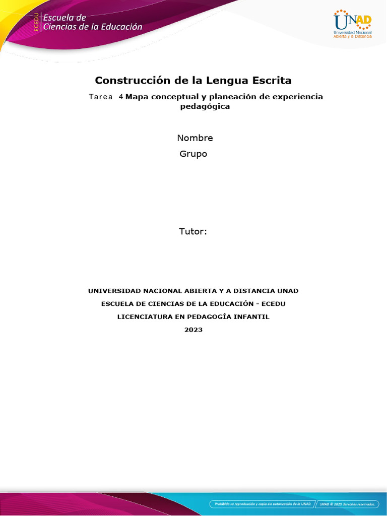 Construcción de La Lengua Escrita Tarea 4 | PDF | Escritura ...