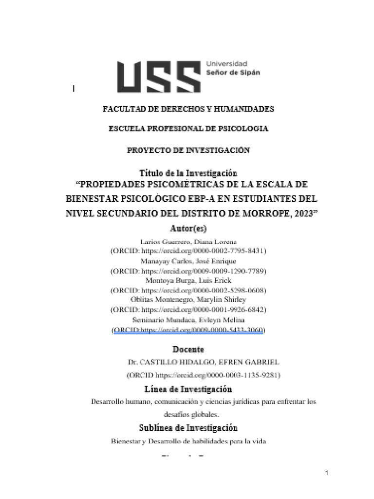 PA2_TRABAJO DE INVESTIGACION (Modo turnitin) (1) - PSICOMETRIA | PDF | Validez (Estadísticas ...