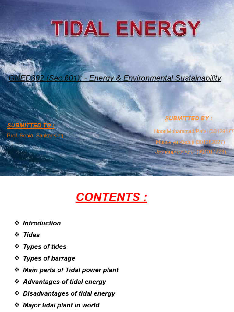Tidal Energy | PDF | Tide | Power Station