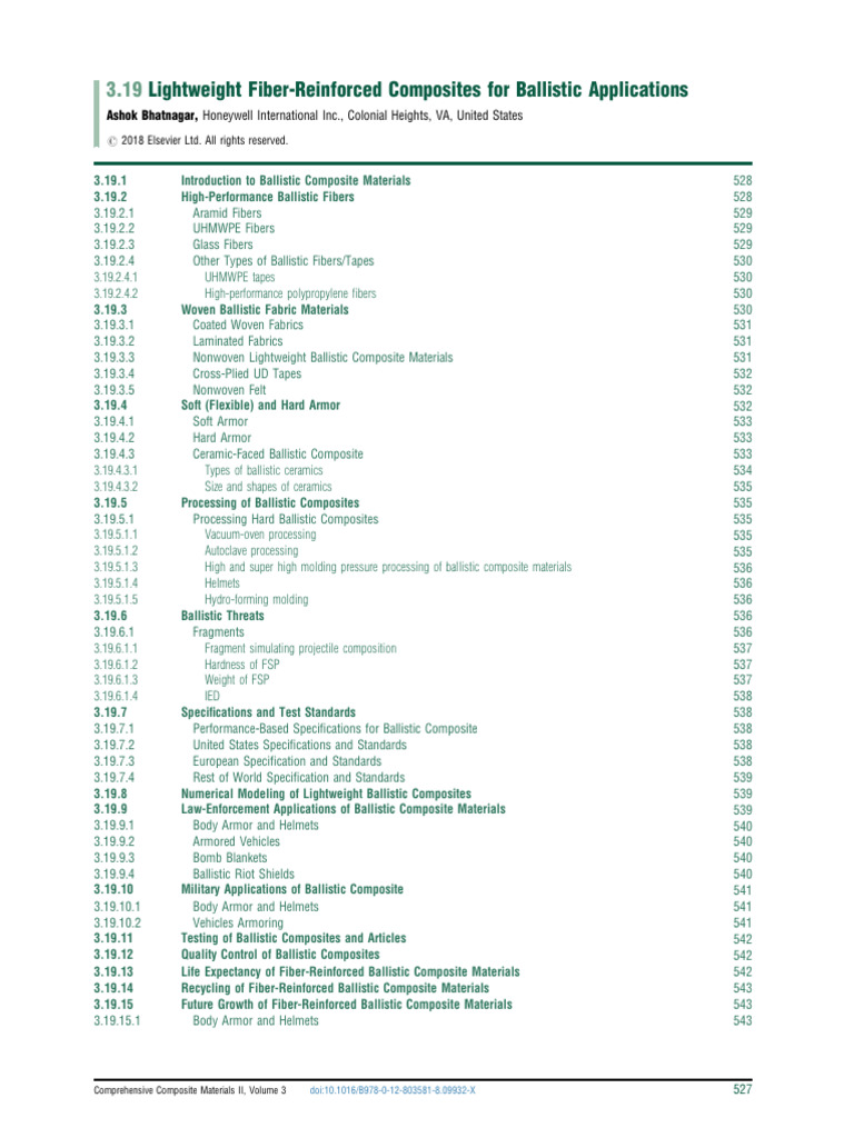 Lightweight Fiber Reinforced Composites For Ballistic Applications ...