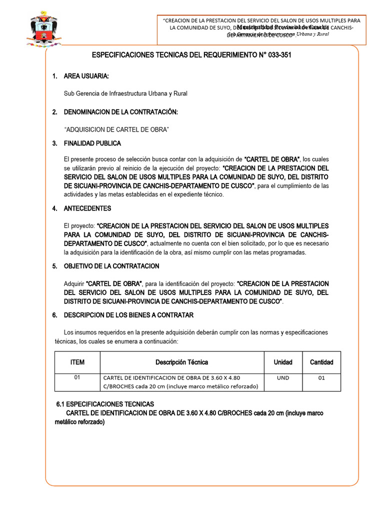 11 Ee - Tt. Cartel de Obra | PDF