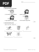 Beehive 2 Unit 3 Test | PDF | Zoology