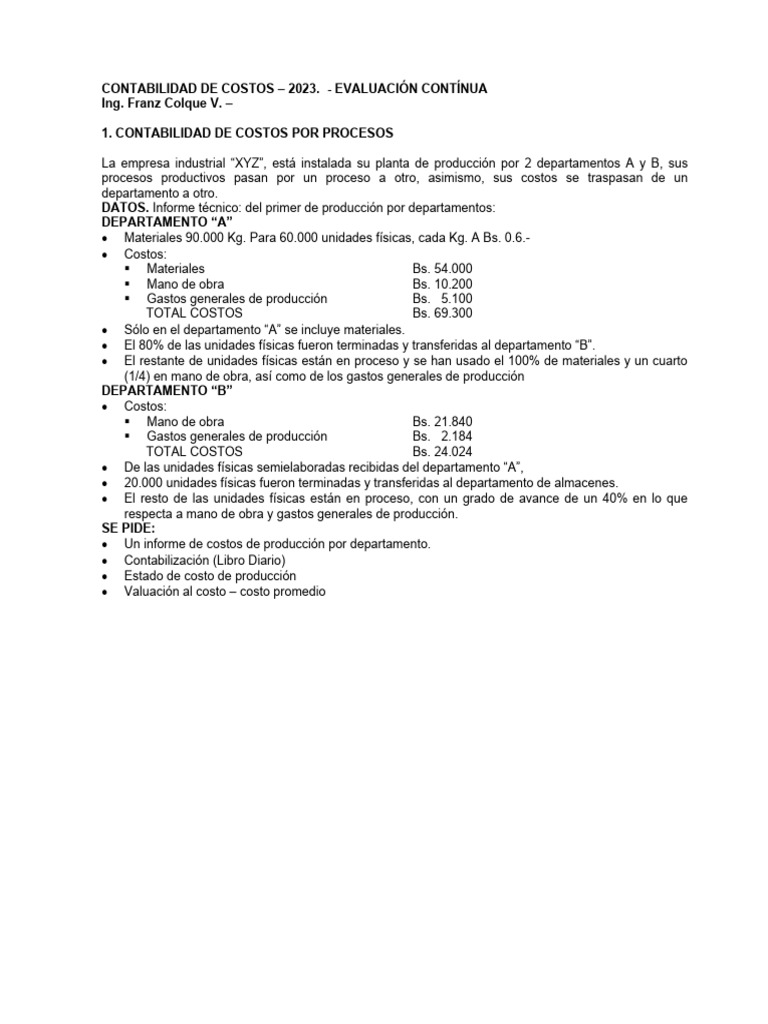 Practica Dos Por Departamentos | PDF