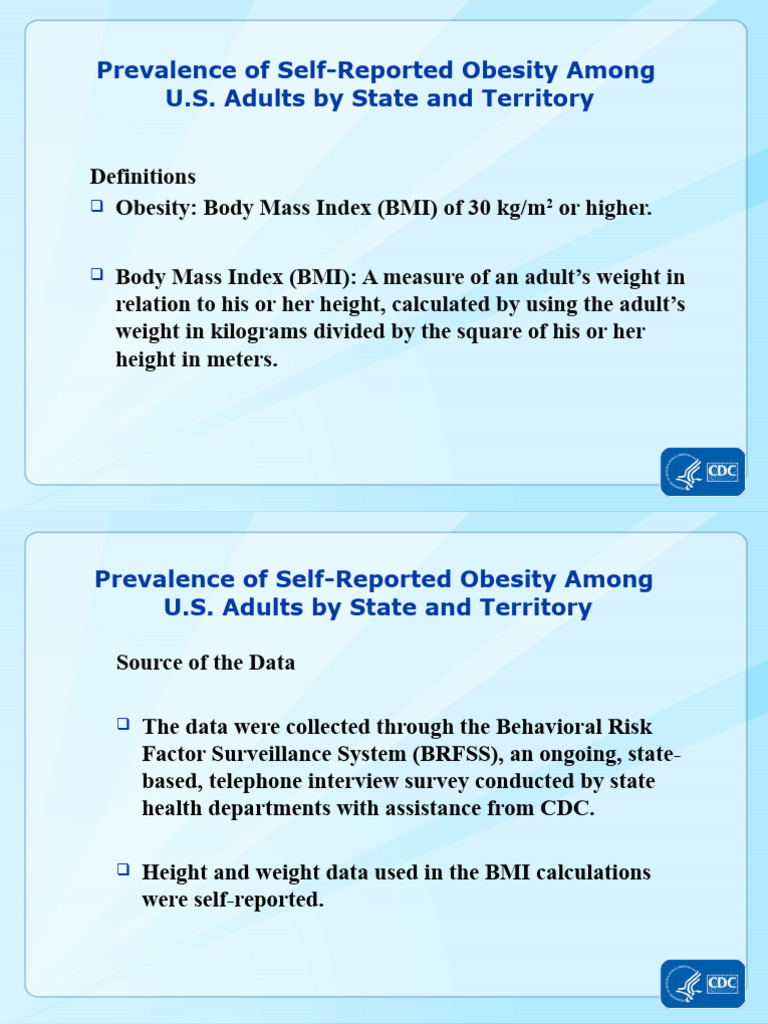 CDC Obesity 2019 Overall Obesity Prevalence Map 508 | PDF | Body Mass ...