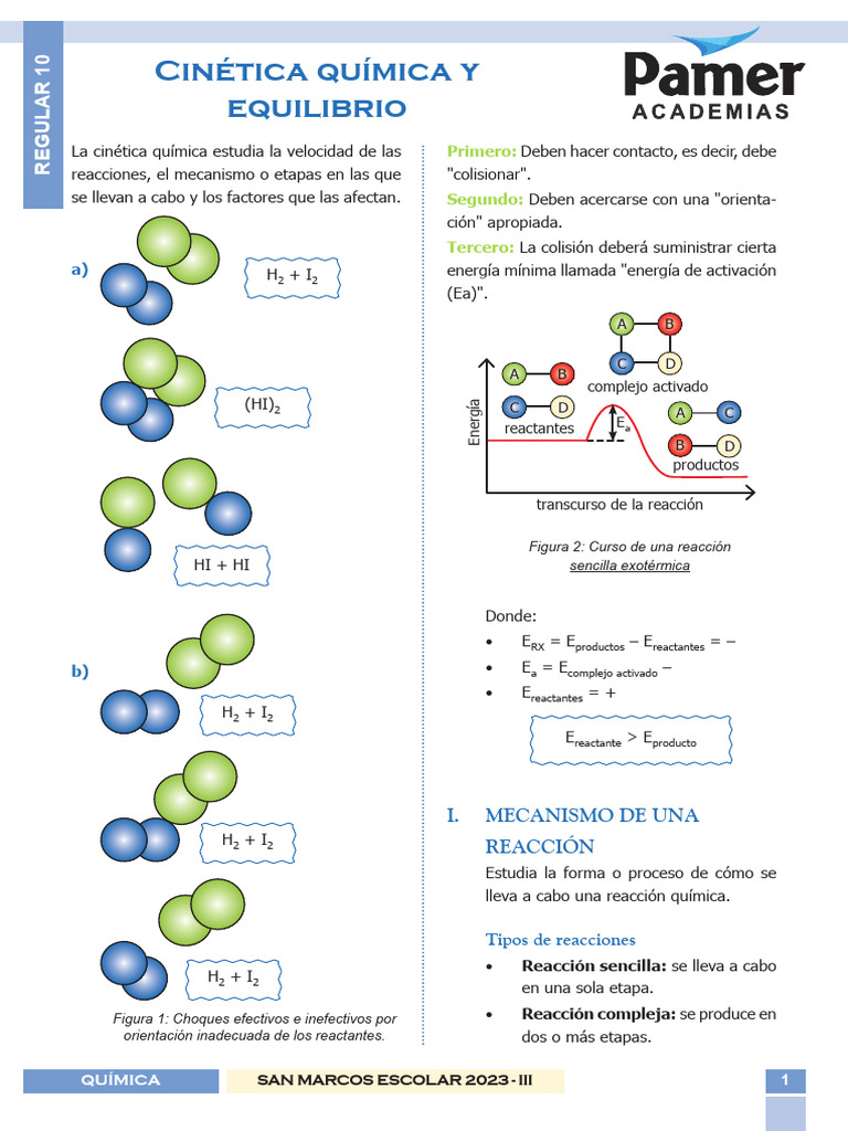 Química Cinética Química y Equilibrio | Descargar gratis PDF | Equilibrio químico | Cinética química