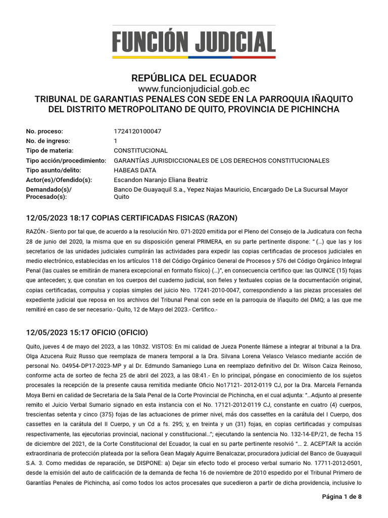 Expel 1724120100047 17404131 03072023 | PDF | Judicaturas | Sentencia (ley)