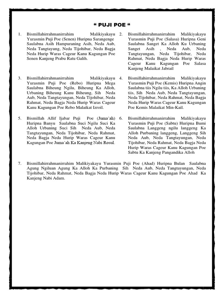 Puji Poe | PDF