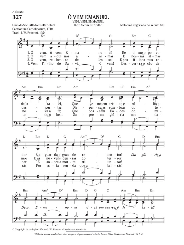 Ó Vem Emanuel - 327 CTP | PDF