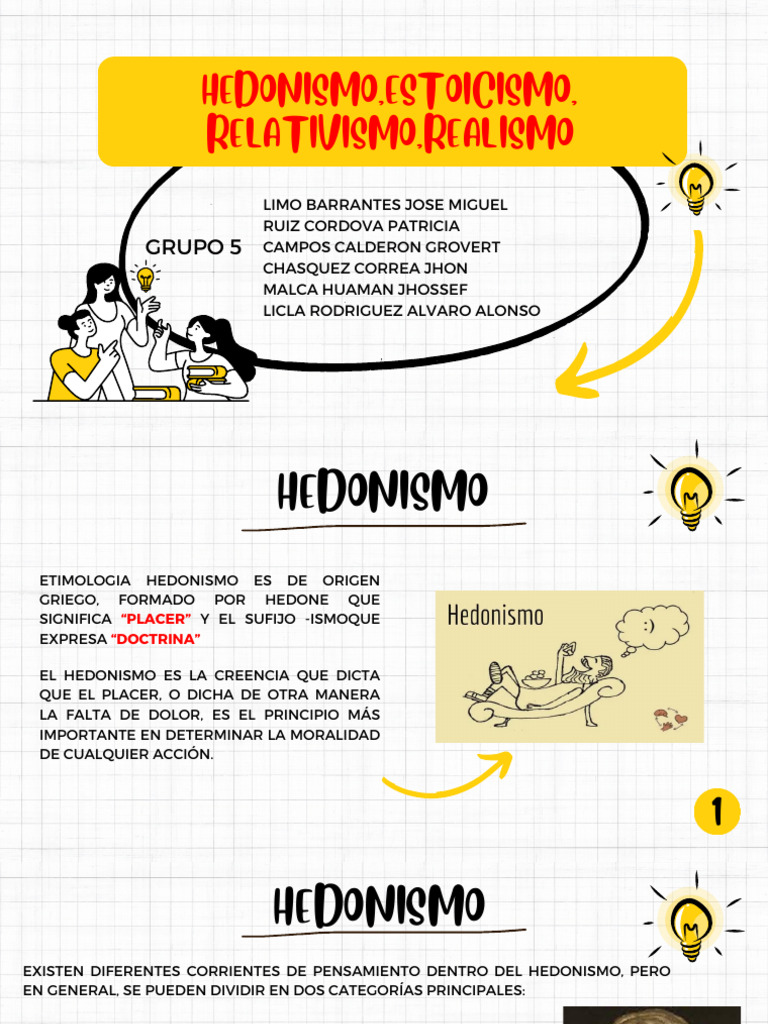 Hedonismo, Estoicismo, Relativismo, Realismo | PDF | Hedonismo ...
