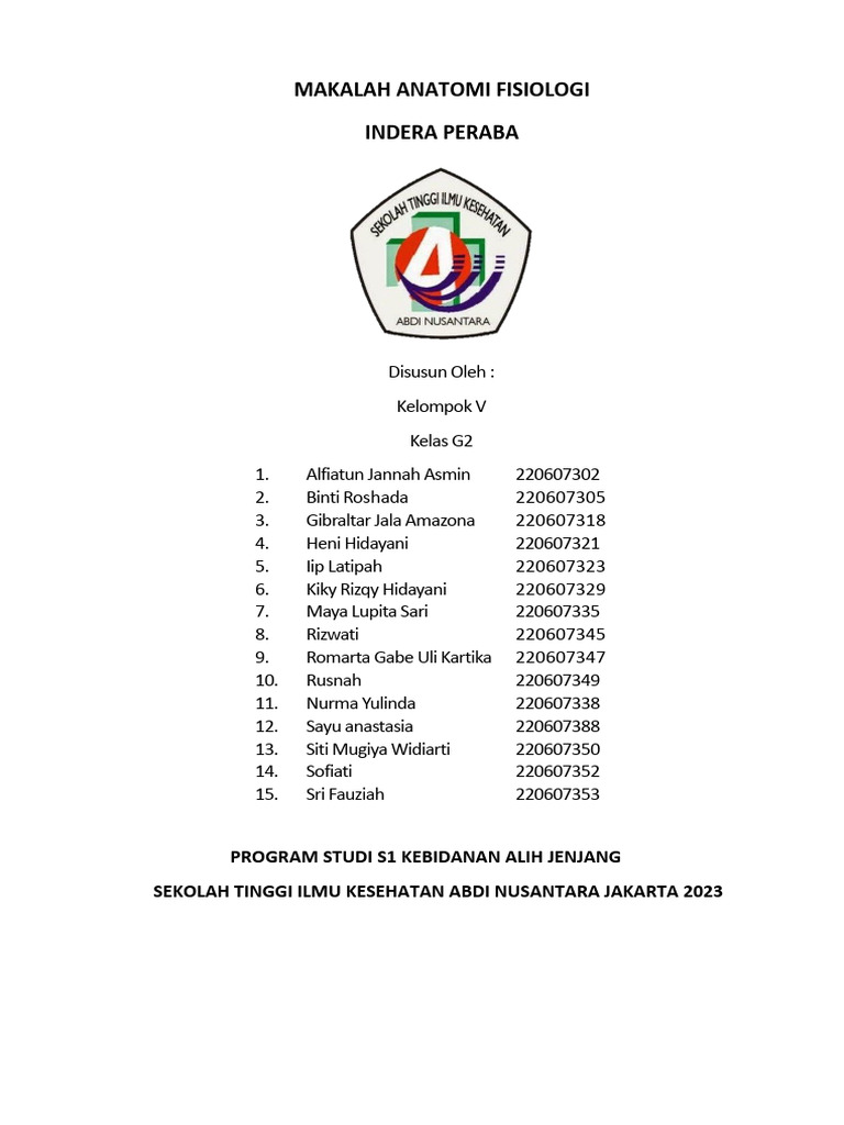 Bagi Kel 5 Anfis Indera Peraba | PDF