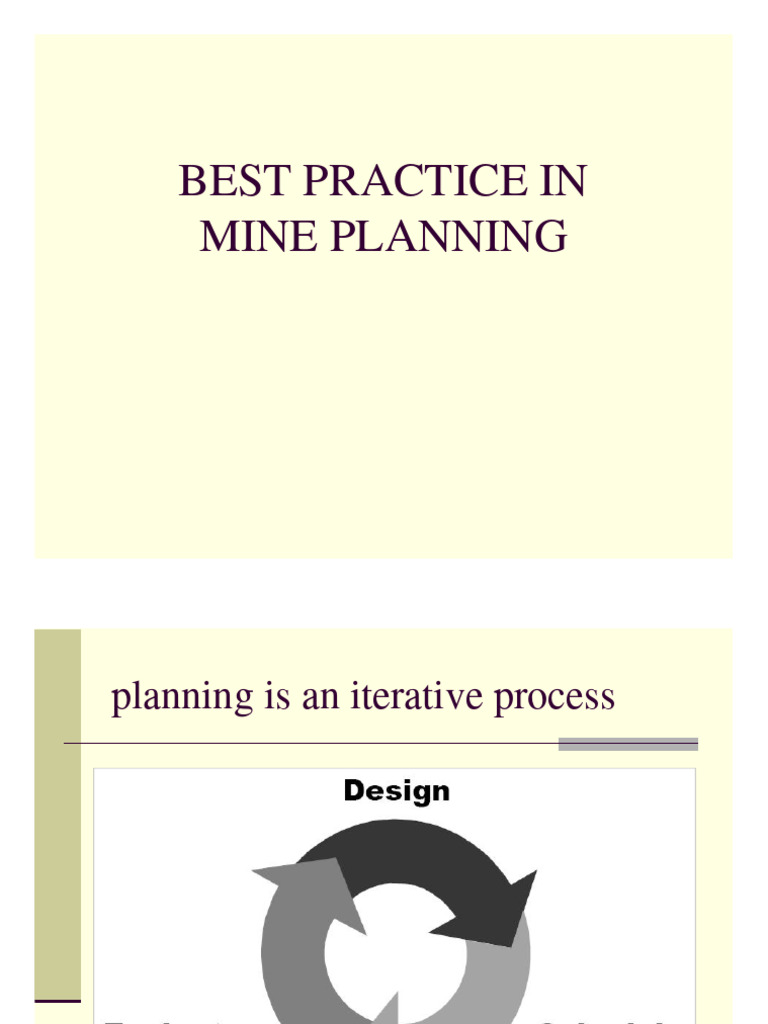 Best Practice in Mine Planning | PDF