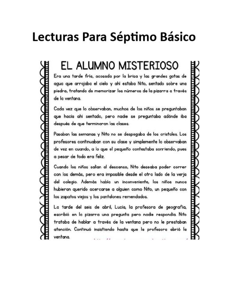 Lecturas para Séptimo Básico | PDF