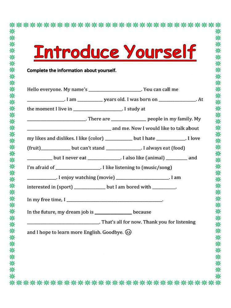 Introduce Yourself. | PDF