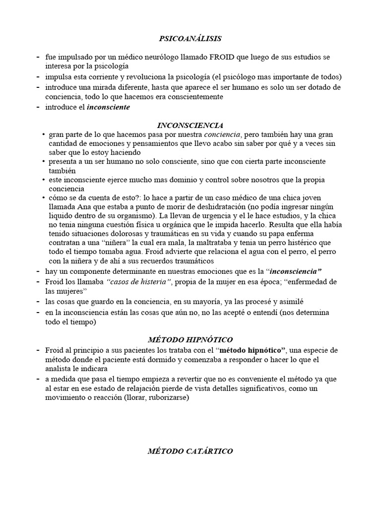Resumen Psicologia 2 | PDF | Mente inconsciente | Neurosis