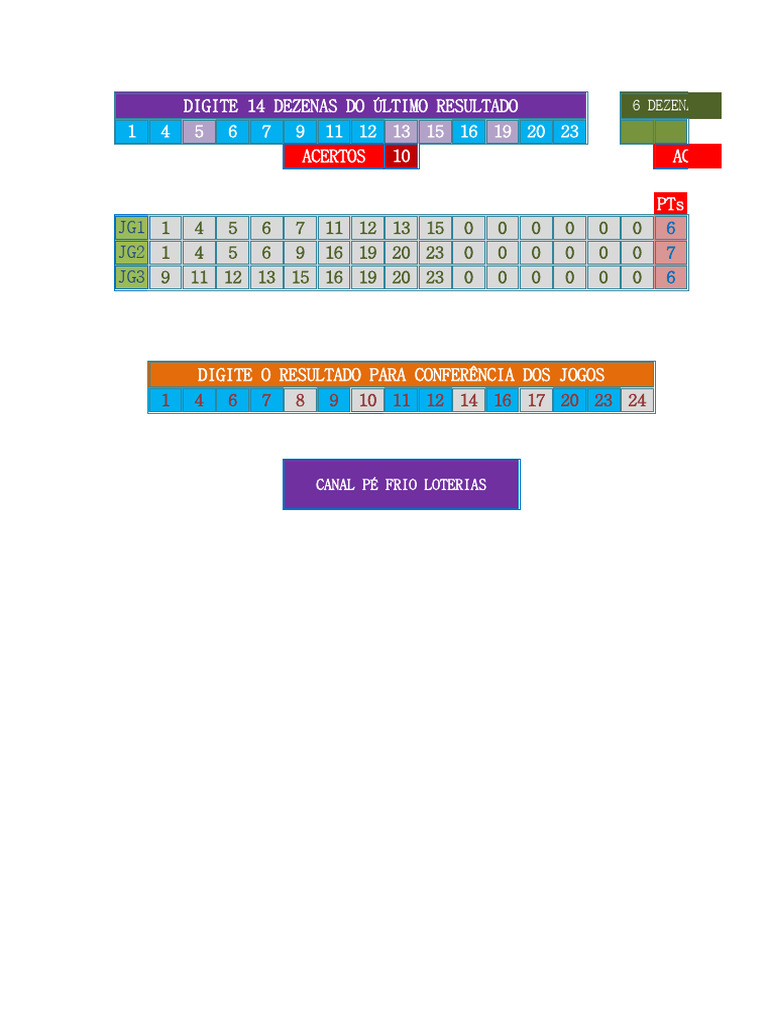 20 Dezenas Com 7 Fixas em 10 Jogos | PDF