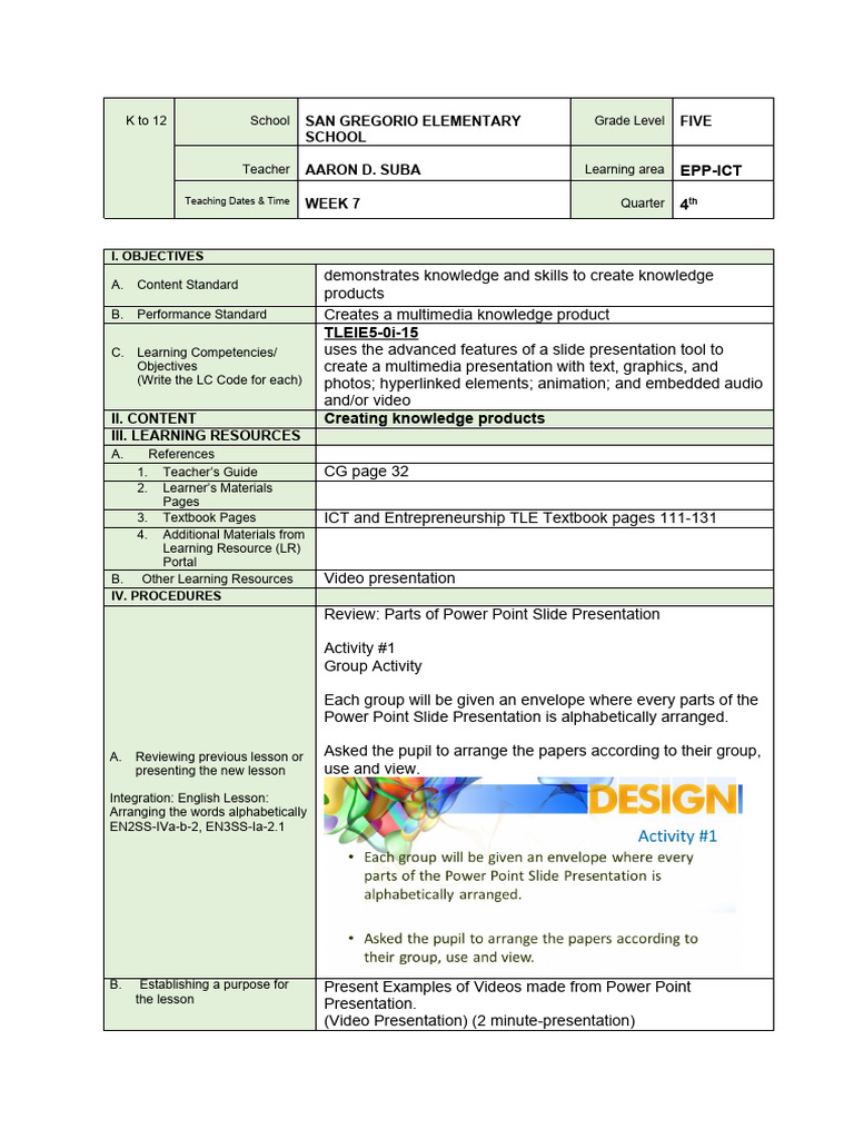 Ipcrf DLP - EPP 5 4th | PDF | Multimedia | Video