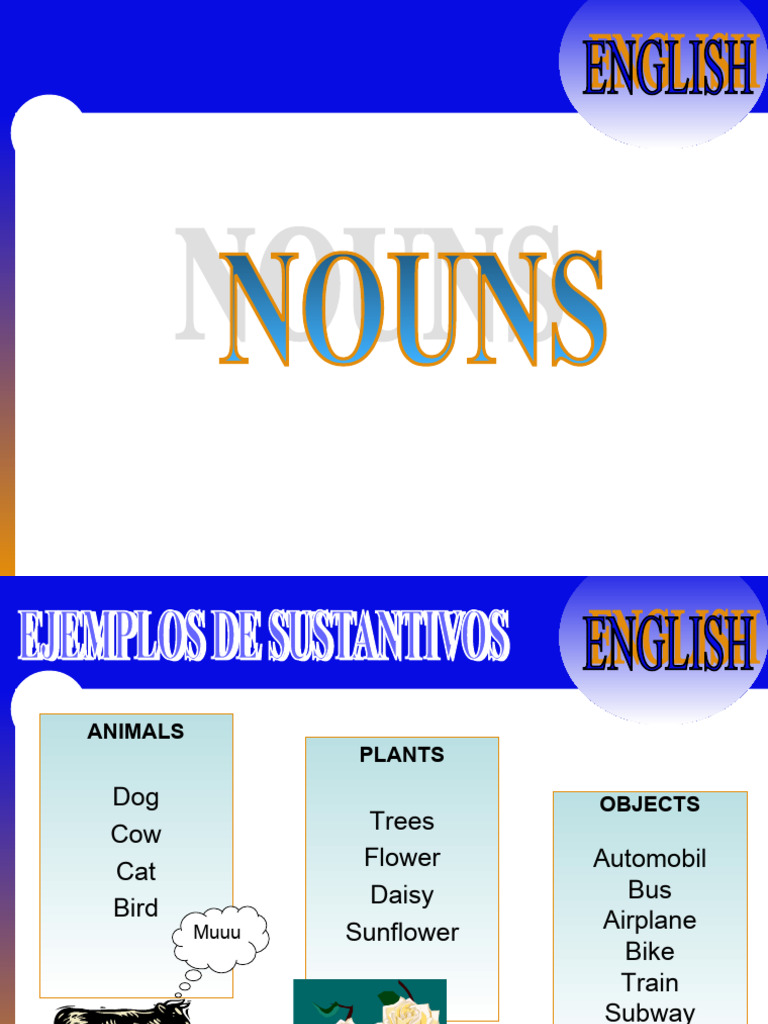 Ejemplos de Sustantivos | PDF | Verbo | Adjetivo