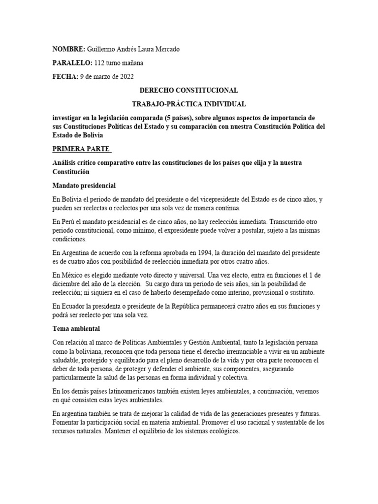 Legislacion Comparada | Descargar gratis PDF | Gobierno