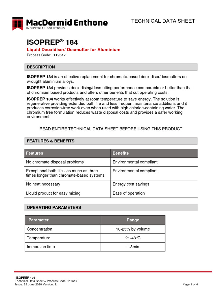 Isoprep 184 | PDF | Titration | Chemistry