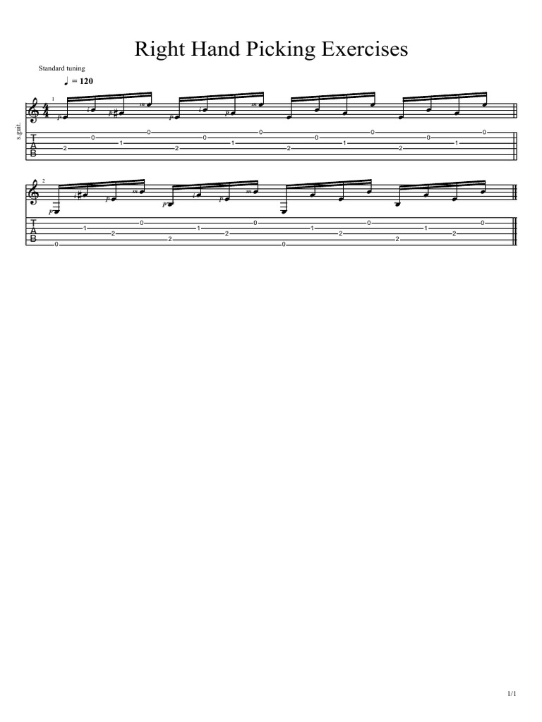 Right Hand Picking Exercises | PDF