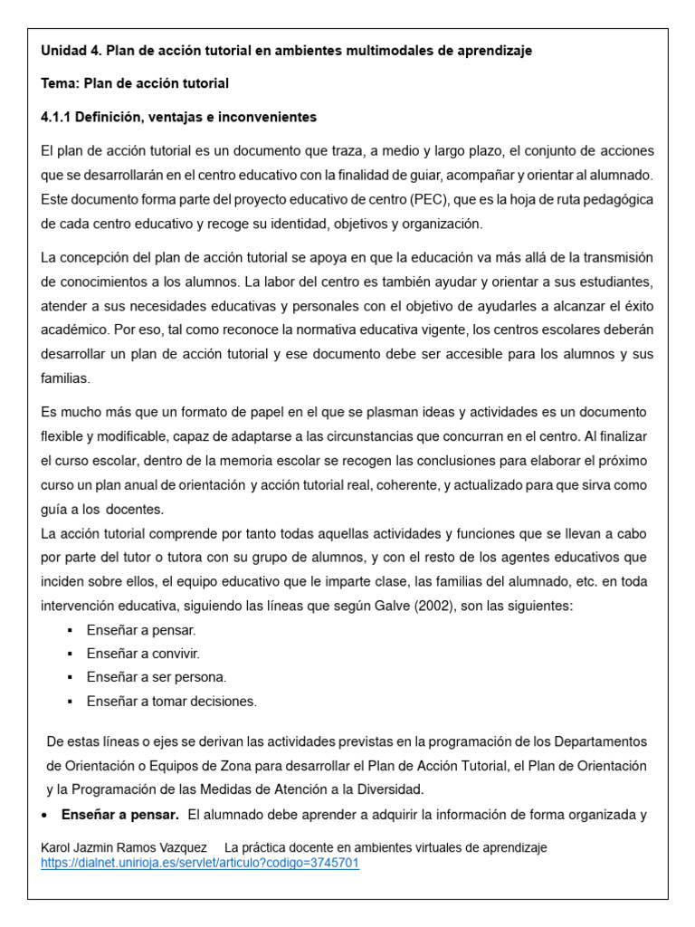 Plan de acción | PDF | Aprendizaje | Maestros