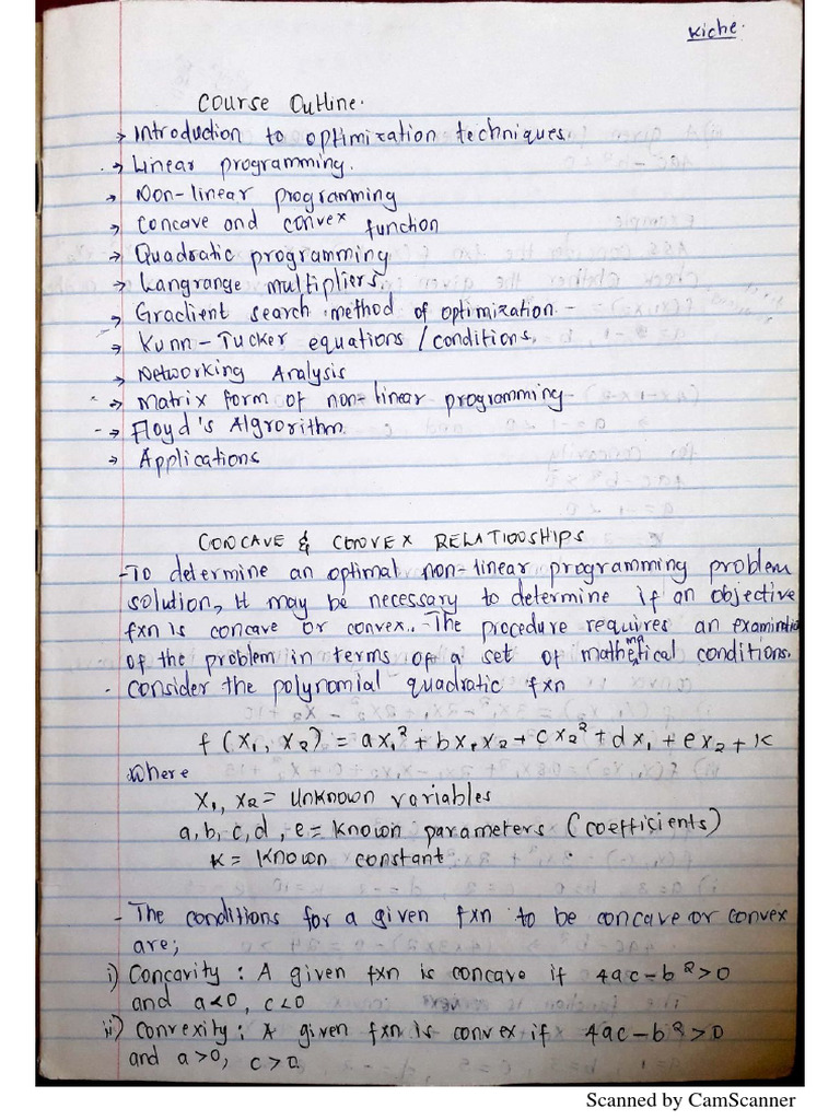 Optimization Techniques Notes | PDF