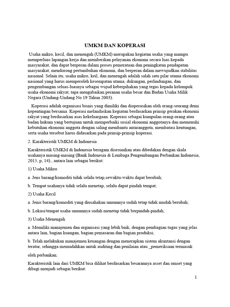 Umkm Dan Koperasi Kel 1 Pdf Pengelolaan Keuangan And Uang Ilmu Sosial 