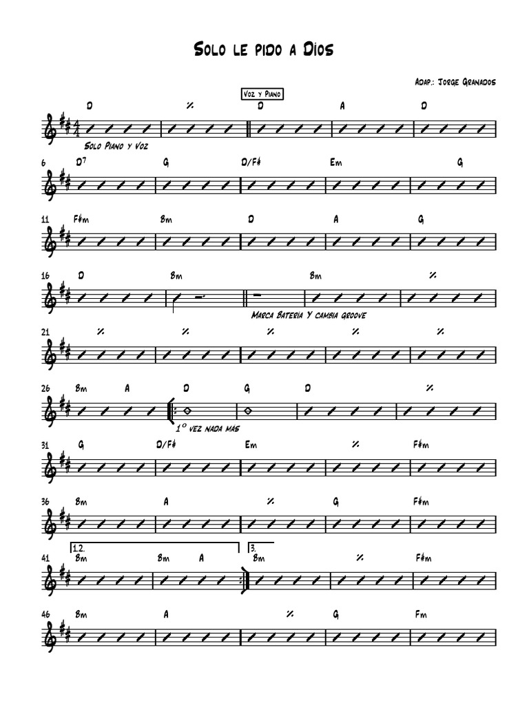 Solo Le Pido A Díos - Partitura Completa | PDF
