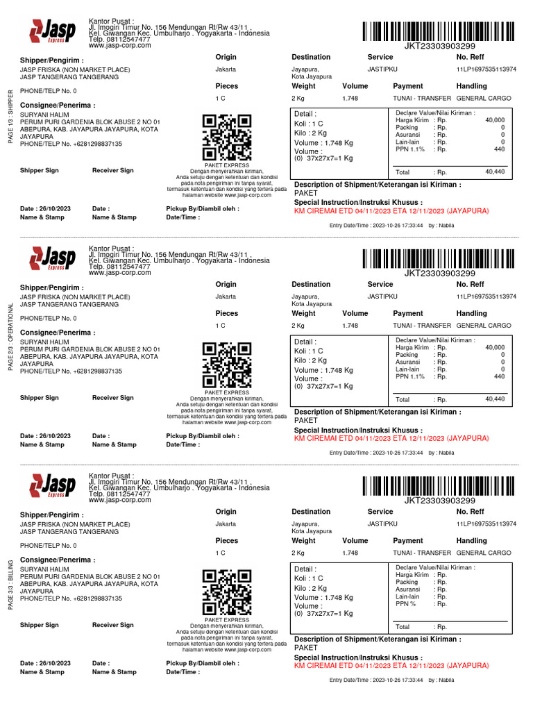 Jasp Suryani Halim JKT23303903299 TT Laut DJJ | PDF