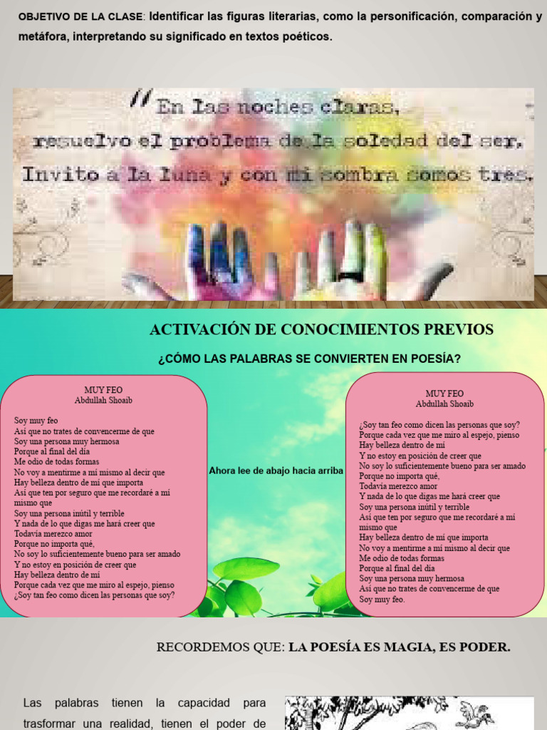 CLASE 6 - 5° Lenguaje (Unidad 2) | PDF | Metáfora | Poesía