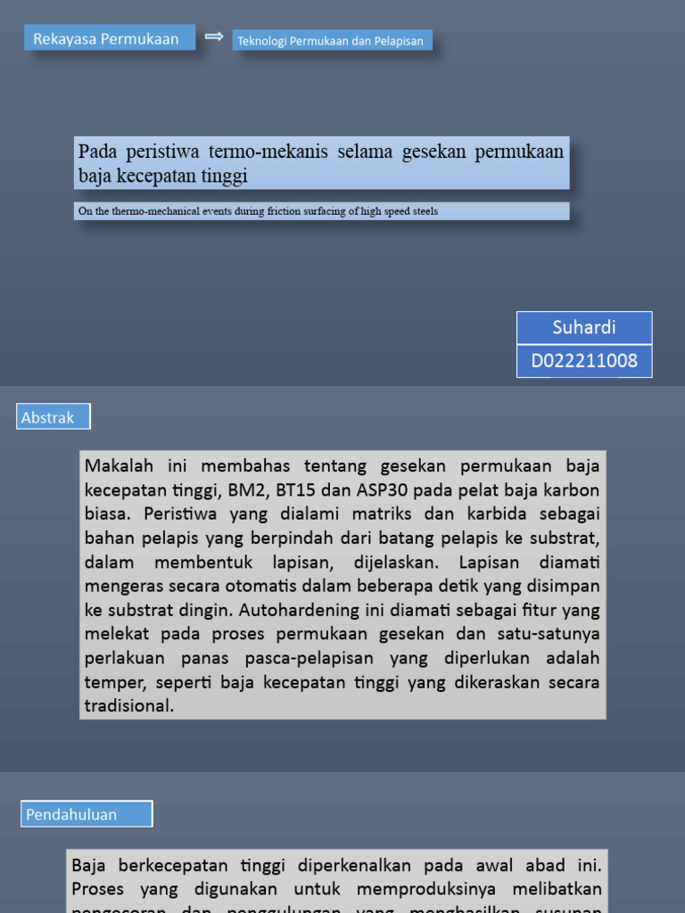 On The Thermo-Mechanical Events During Friction Surfacing | PDF | Griya ...
