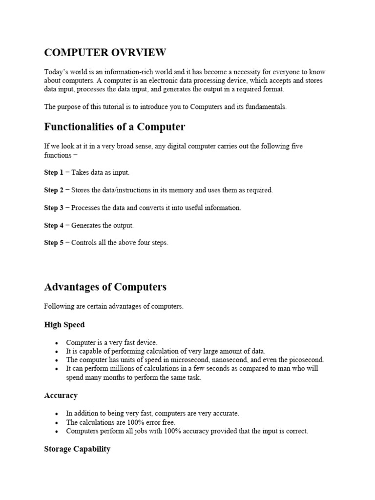Computer Ovrview | PDF | Electrical Connector | Computer Data Storage