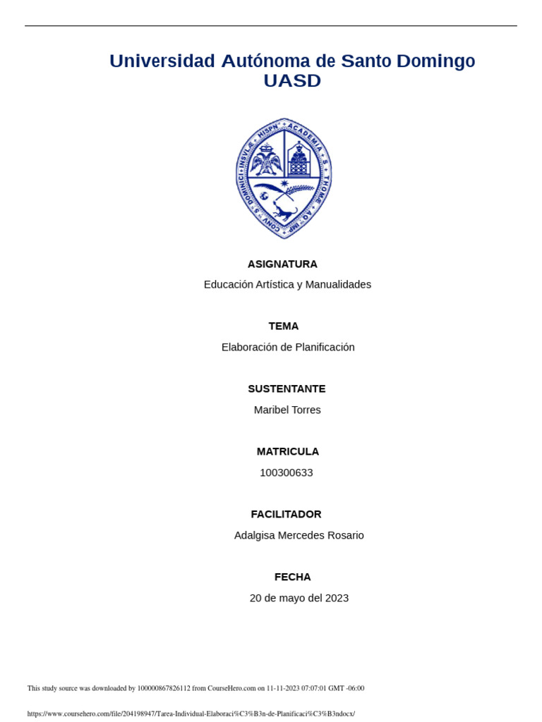 Tarea Individual Elaboraci N de Planificaci N | PDF | Enseñando | Planificación