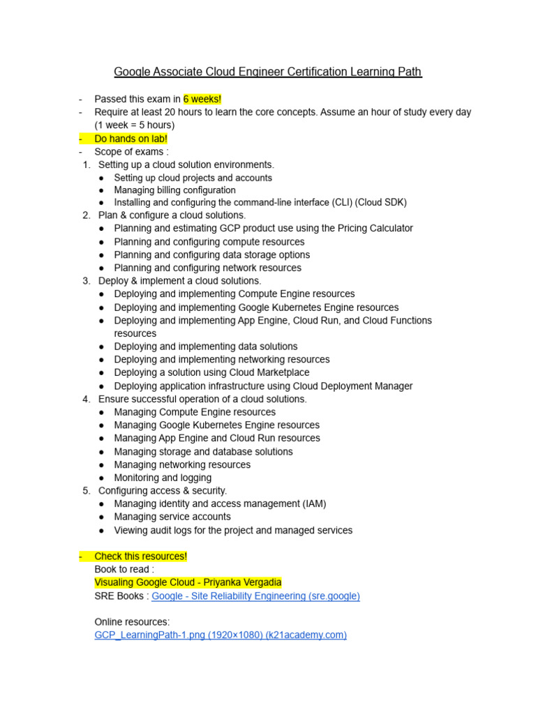 Google Ace Learning Path Pdf Cloud Computing Information Technology